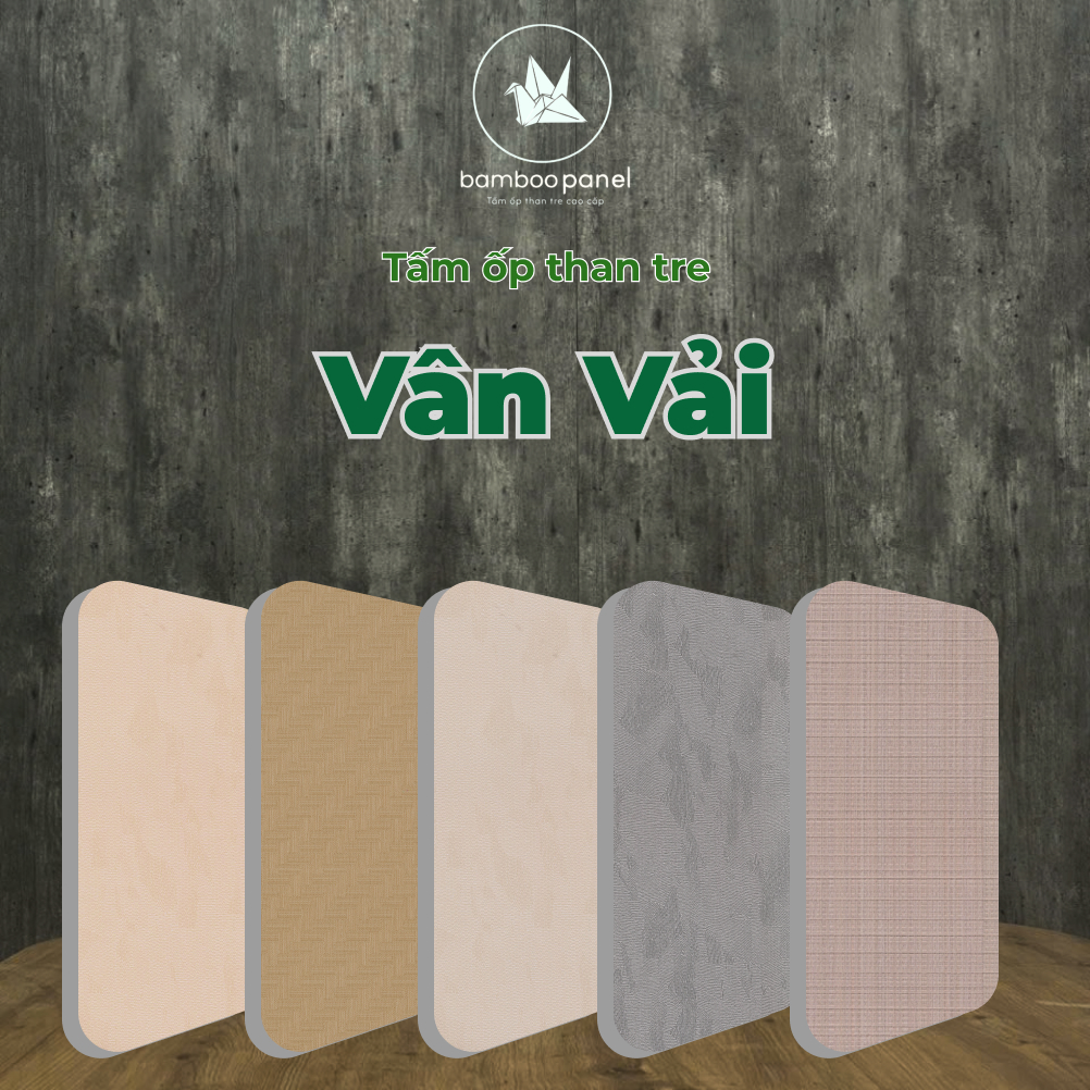Tấm Ốp Than Tre Vân Vải - Bamboo Panel - Tấm ốp than tre cao cấp